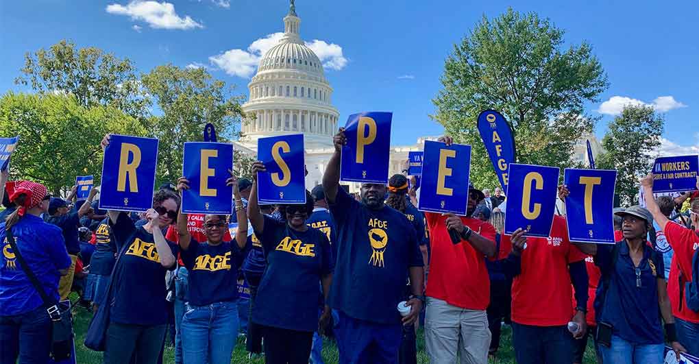 AFGE | Fed Up Feds Flood Capitol Grounds to Protest Union Busting