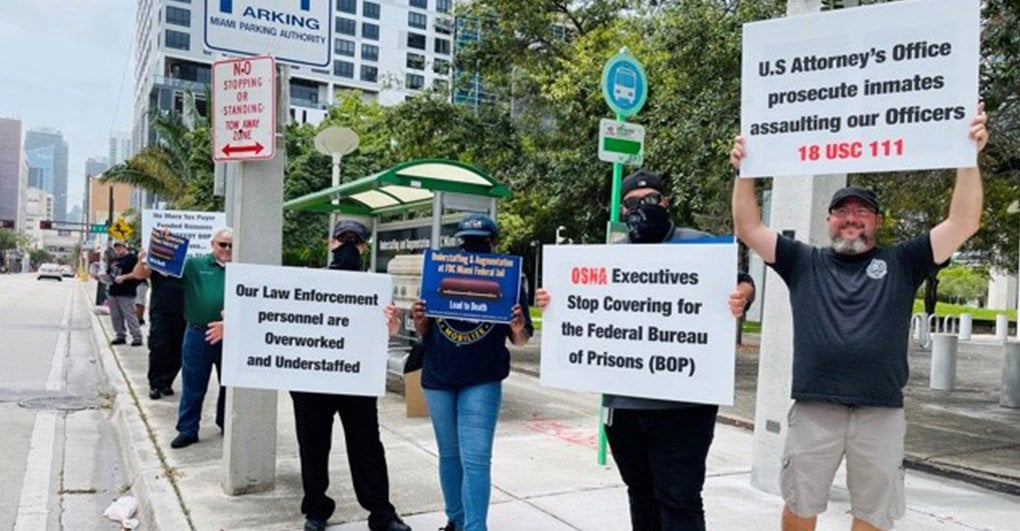 AFGE | Local 501 Protests Unsafe Working Conditions at Miami BOP Facility